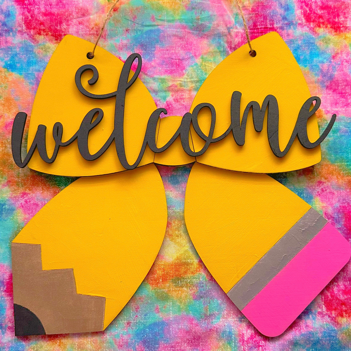 Coquette Teacher Pencil Bow Wooden Door Sign Pre-Order – CraftingByMayra