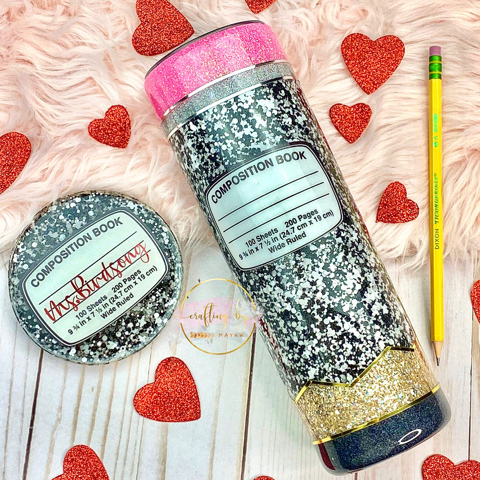 RTS {Teacher Pencil Composition Notebook} 30 oz Skinny – CraftingByMayra